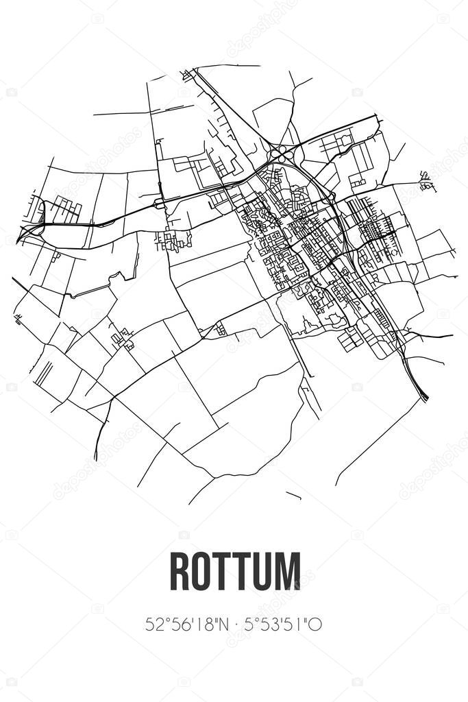 Resumen del plano de Rottum situado en Fryslan municipio de De Fryske ...