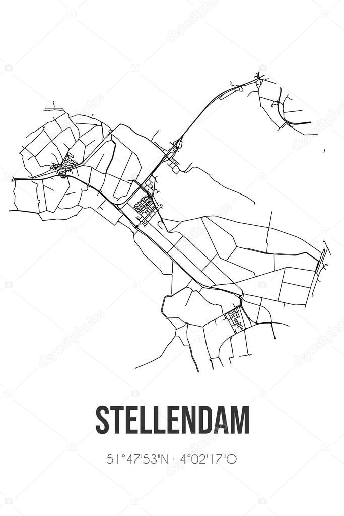 Resumen del plano de Stellendam situado en Zuid-Holland municipio de ...