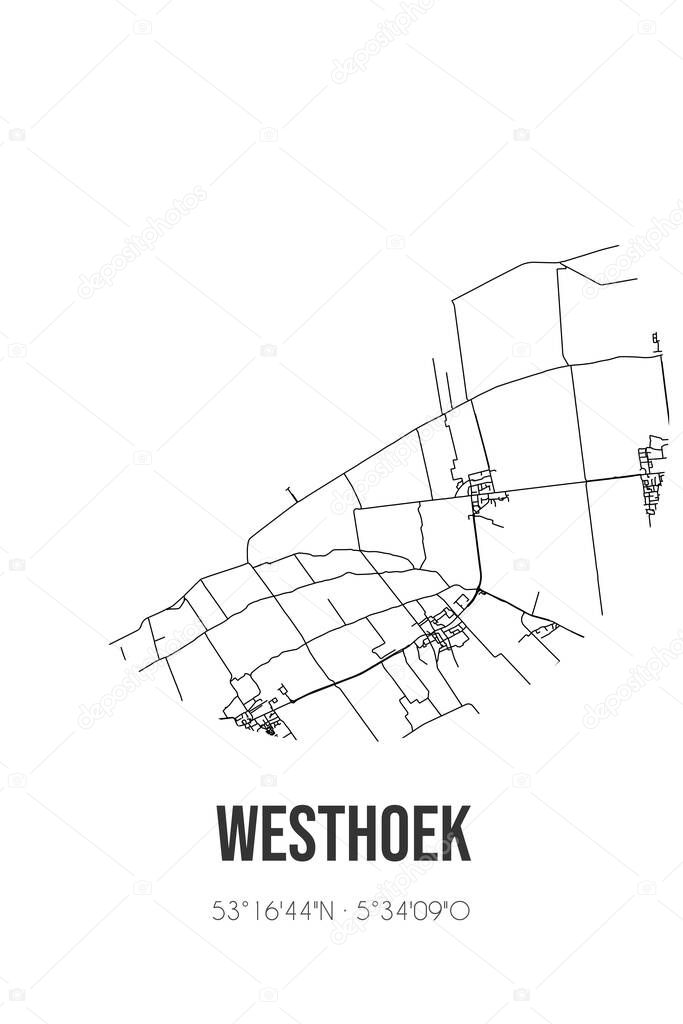 Resumen del plano de Westhoek situado en Fryslan municipio de Waadhoeke ...