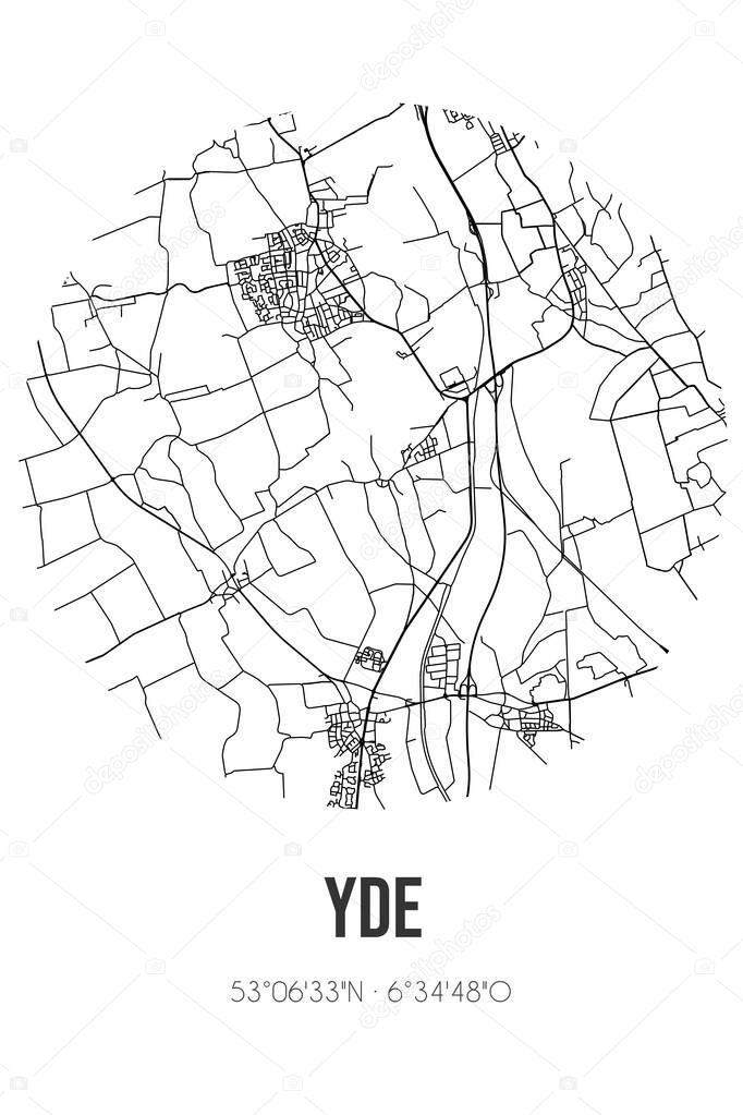 Resumen del mapa callejero de Yde situado en Drenthe municipio de ...