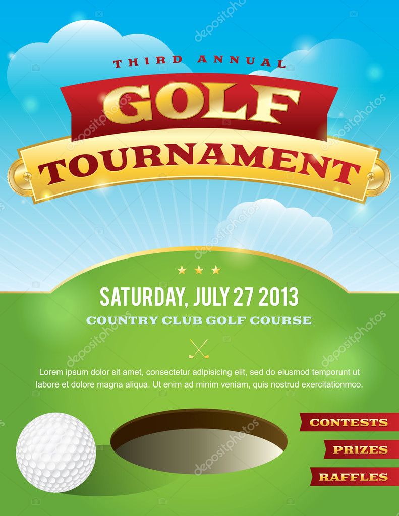 Golf Tournament Invitation Design — Stock Vector © enterlinedesign ...