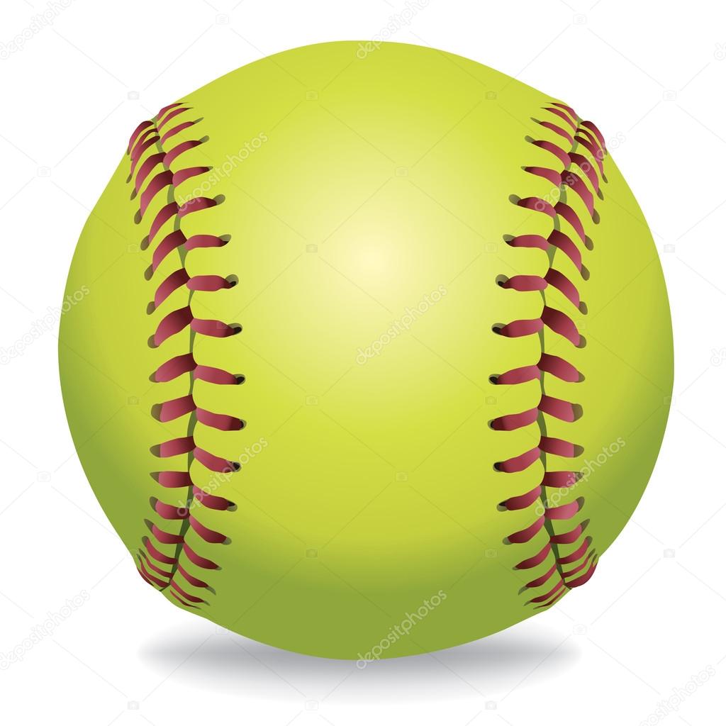 Softbol Aislado en Ilustración Blanca vector, gráfico vectorial ...