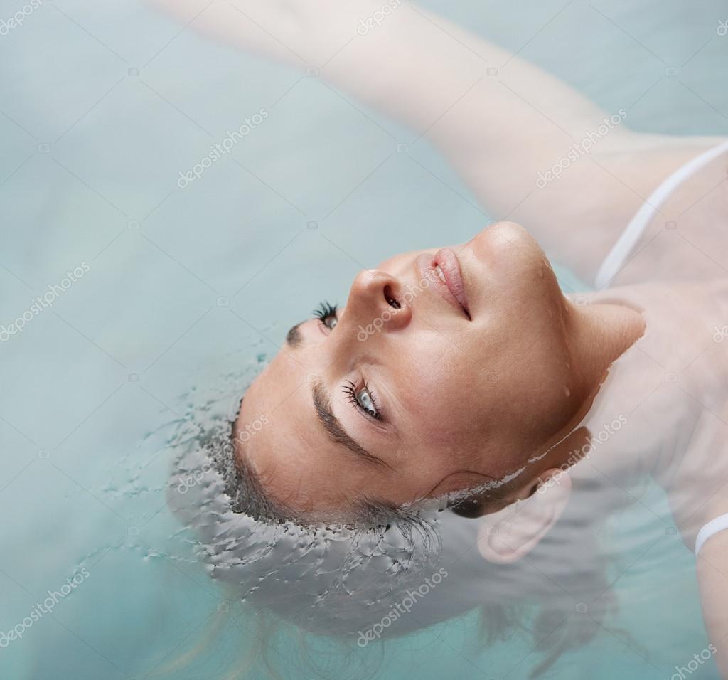 Person Floating In Water Face