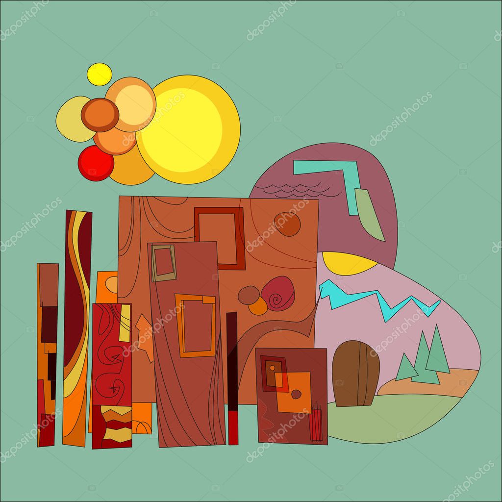 Residential in nature background stock vector — Stock Vector © losik ...