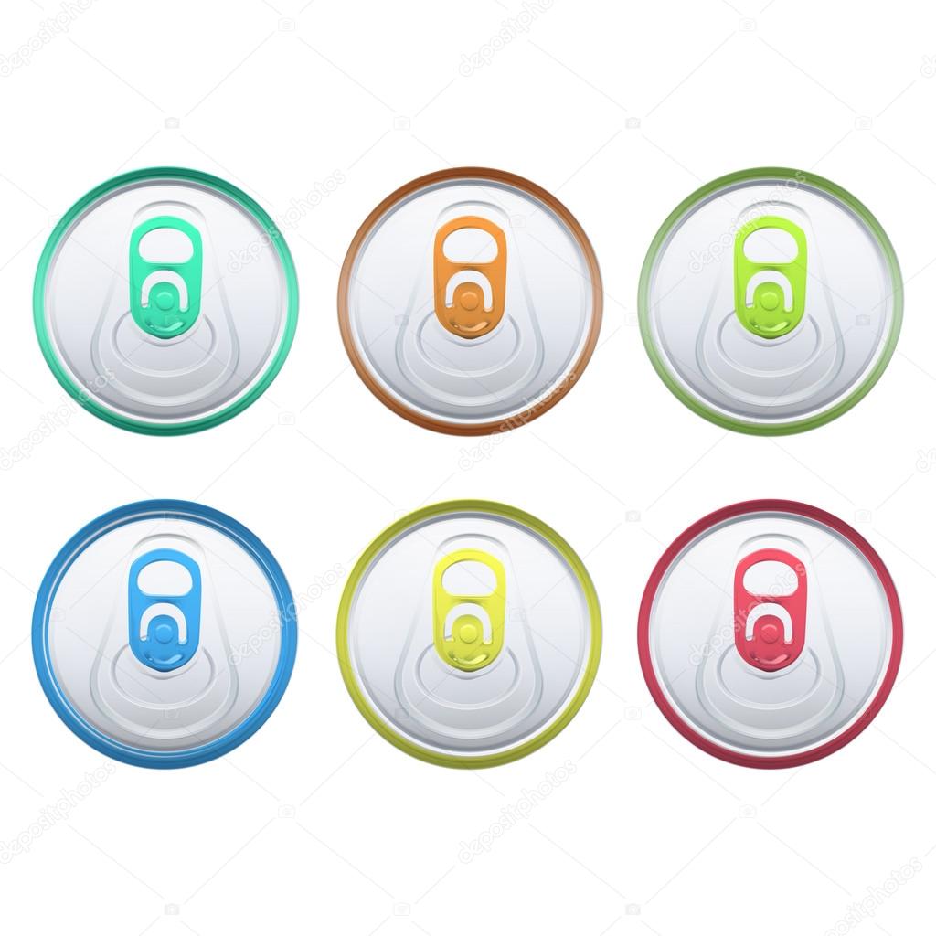 Set of colorful can. Vector design. Stock Vector Image by ©luismolinero ...