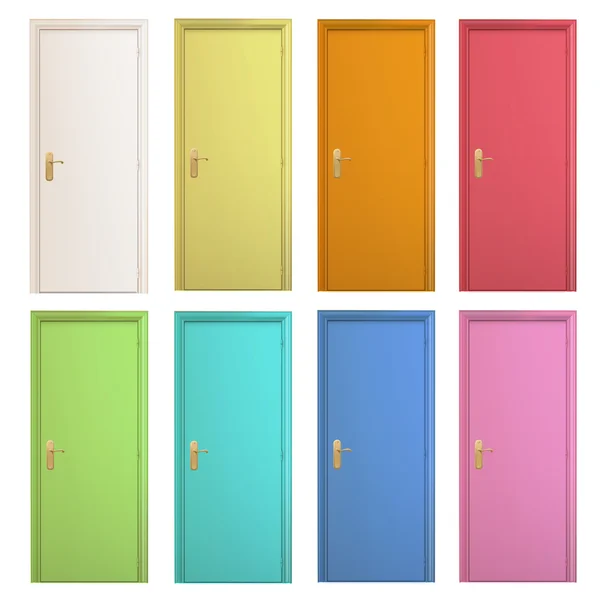 Colorful doors on vintage wall background. Vector design. Stock Vector ...