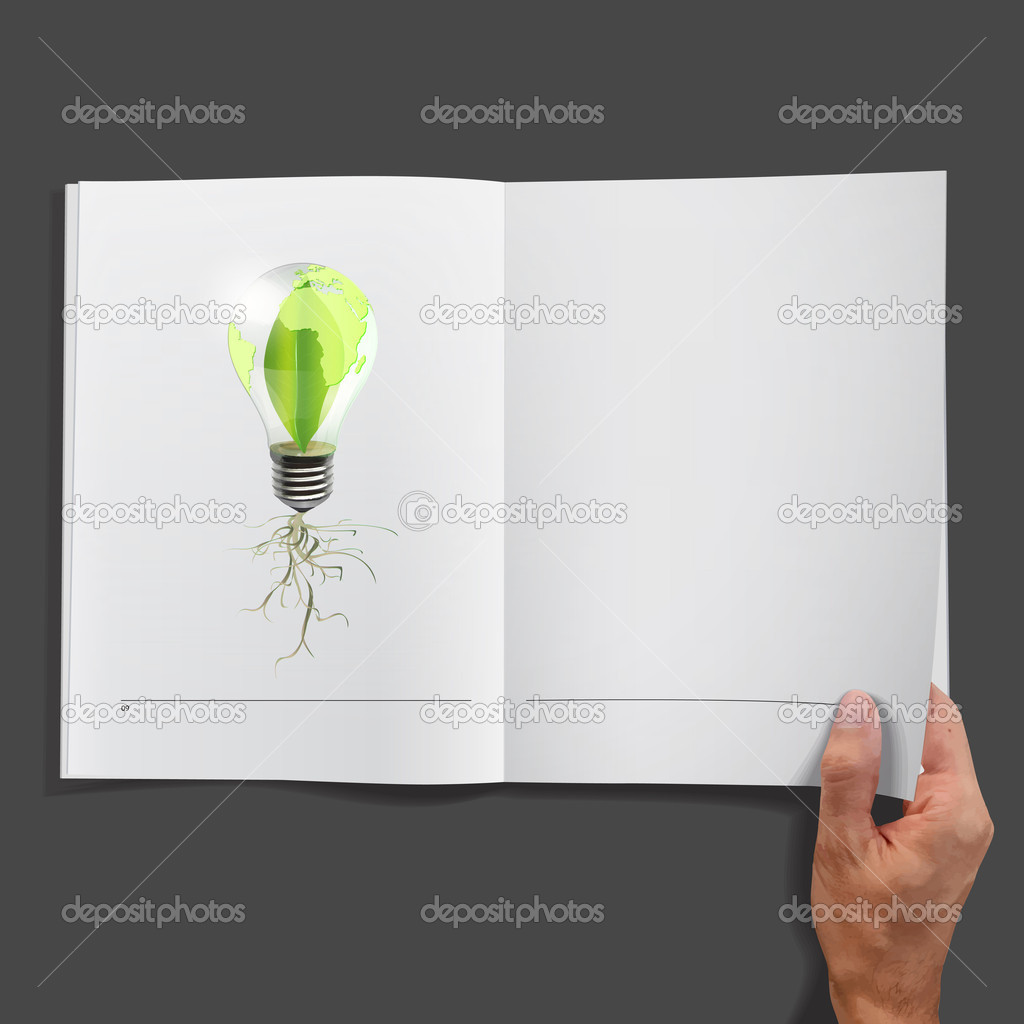 Eco bulb inside a book. Vector background design. Stock Vector by ...