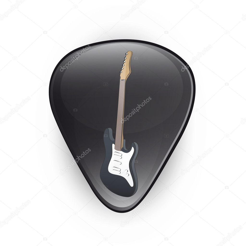 Black plectrum on white background. Vector design. Stock Vector Image ...