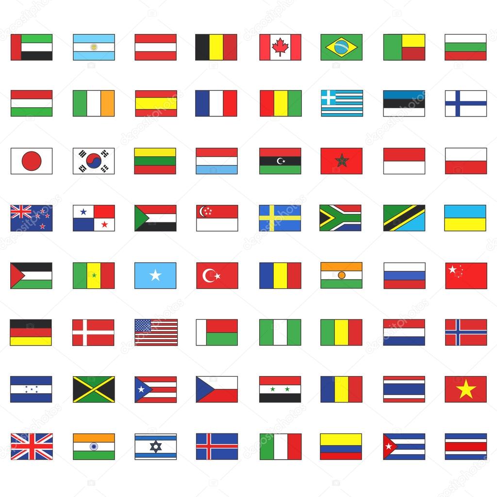 Collection of flags. Vector design. Stock Vector by ©luismolinero 26628039