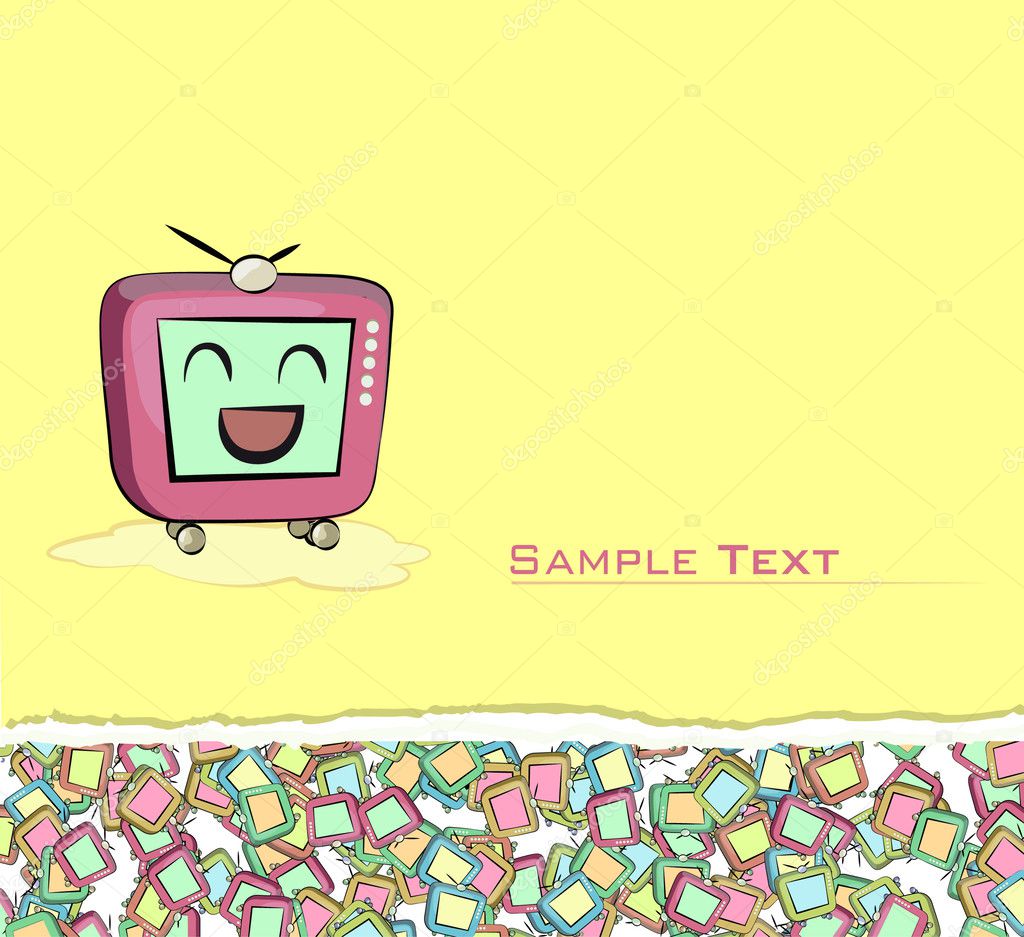 Cute TV on yellow background. Vector design. Stock Vector by ...