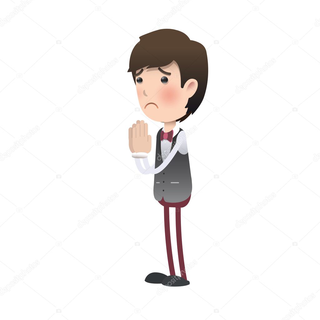 Man pleading over white background. Vector design Stock Vector Image by ...