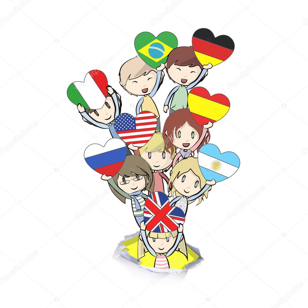 Kids holding prohibited signs over white background. Vector design ...