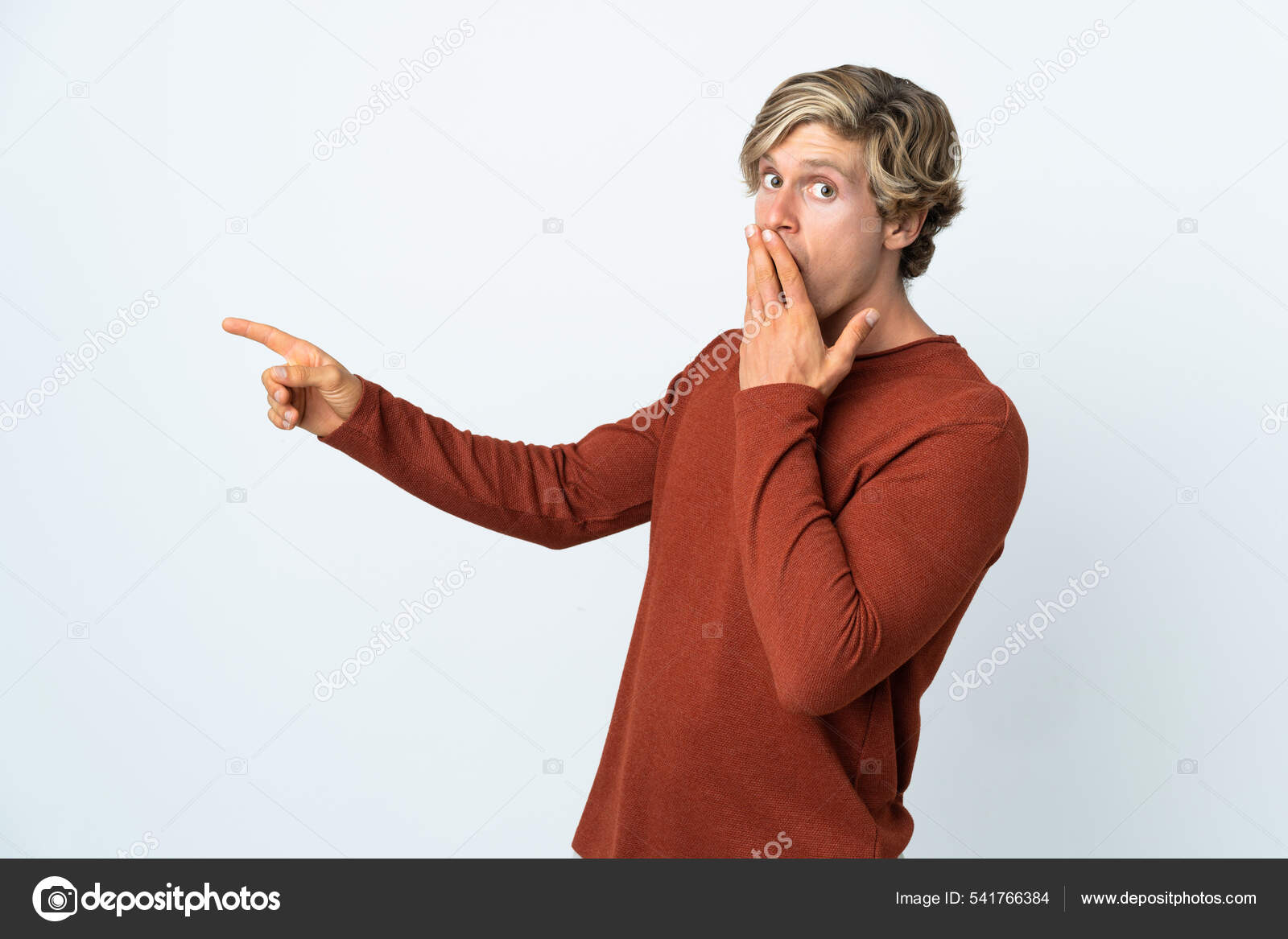English Man Isolated White Background Surprise Expression While ...