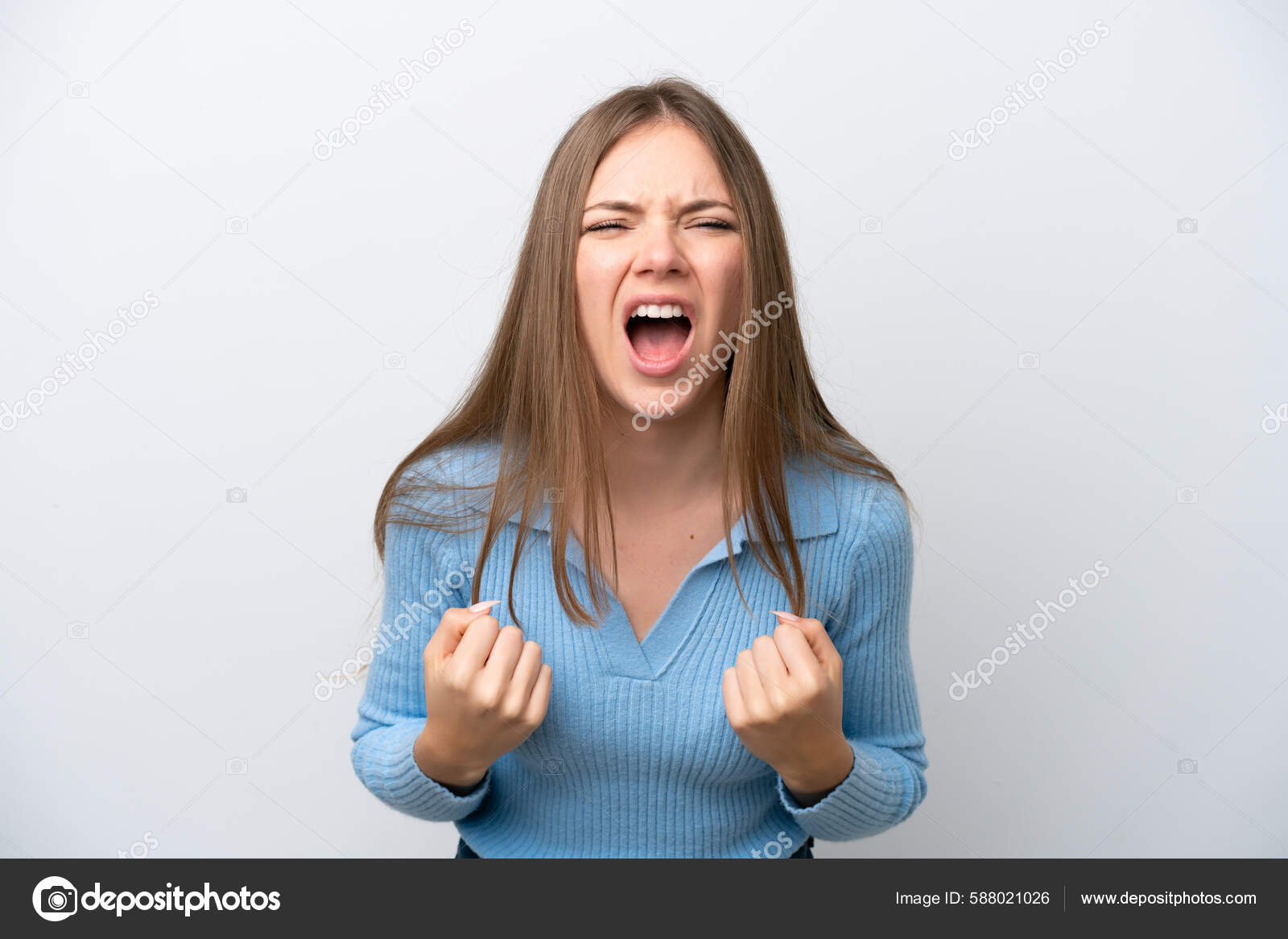 Young Lithuanian Woman Isolated White Background Frustrated Bad ...