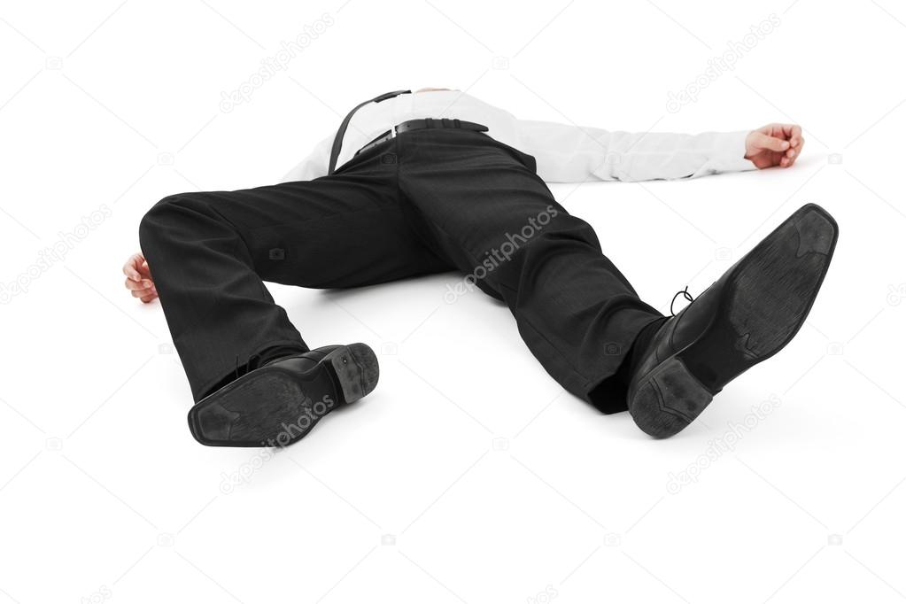 Businessman lay on the ground Stock Photo by ©wabeno 19973685