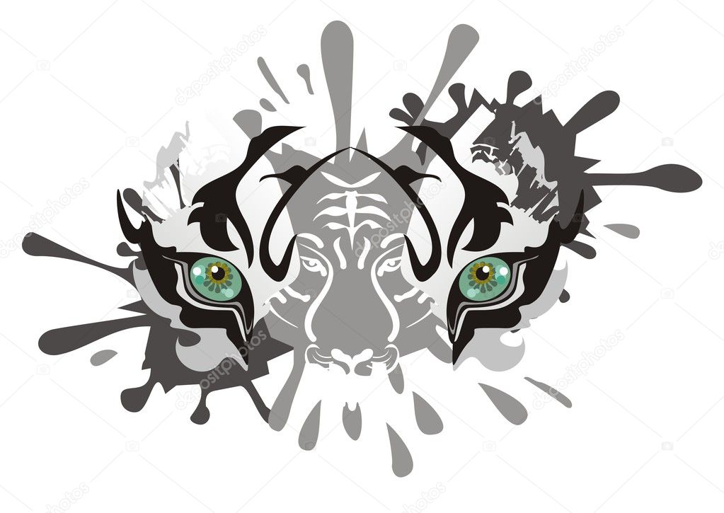 White tiger eyes splashes Stock Vector Image by ©lion21 #34877715