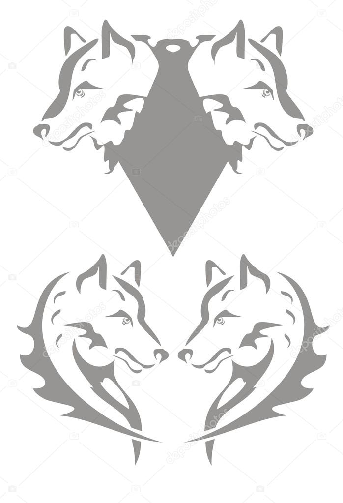 Tribal Heart Wolf Drawings