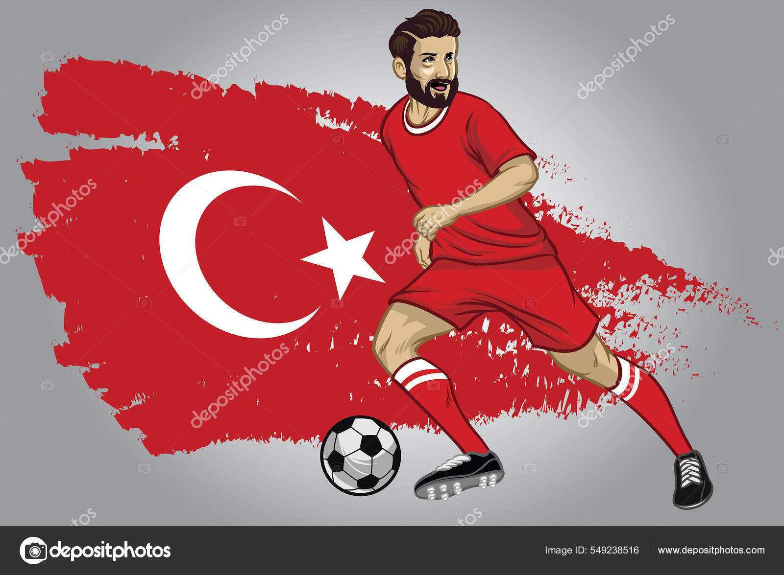 Turkey Soccer Player Flag Background Stock Vector by ©bazzier 549238516