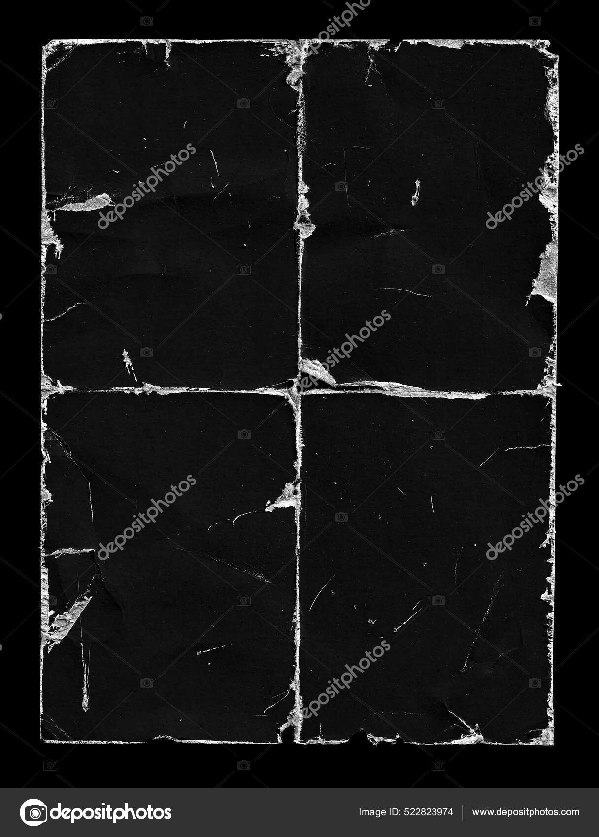 Old Black Empty Aged Damaged Paper Poster Cardboard Photo Card — Stock ...