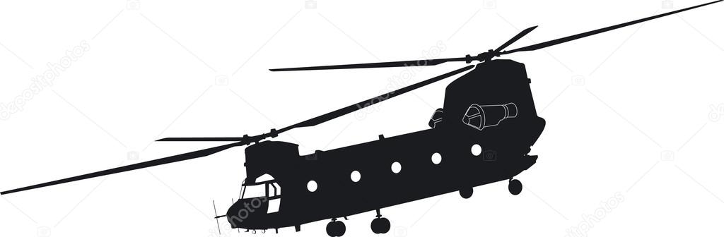 Transport helicopter - chinook -boeing ch 47 — Stock Vector ...