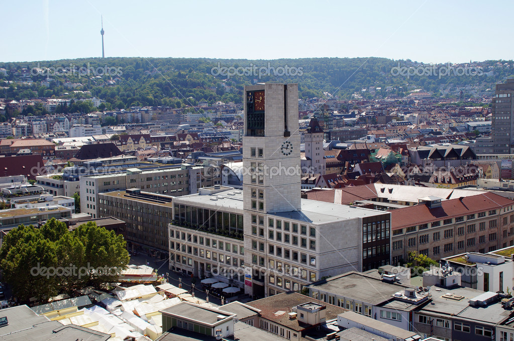 Stuttgart city hall z rynku - stuttgart rathaus — Zdjęcie stockowe ...
