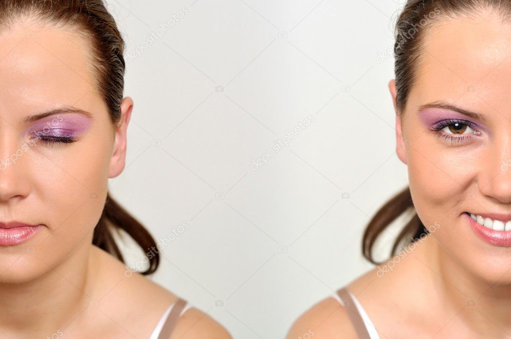 Two faces of the same girl — Stock Photo © dennnisv #19716601