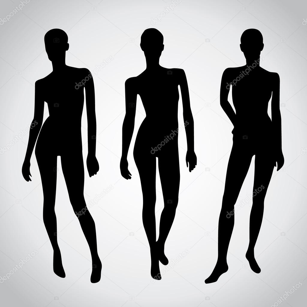 Set of Isolated Female Mannequins Stock Vector Image by ©yublaze #48009989