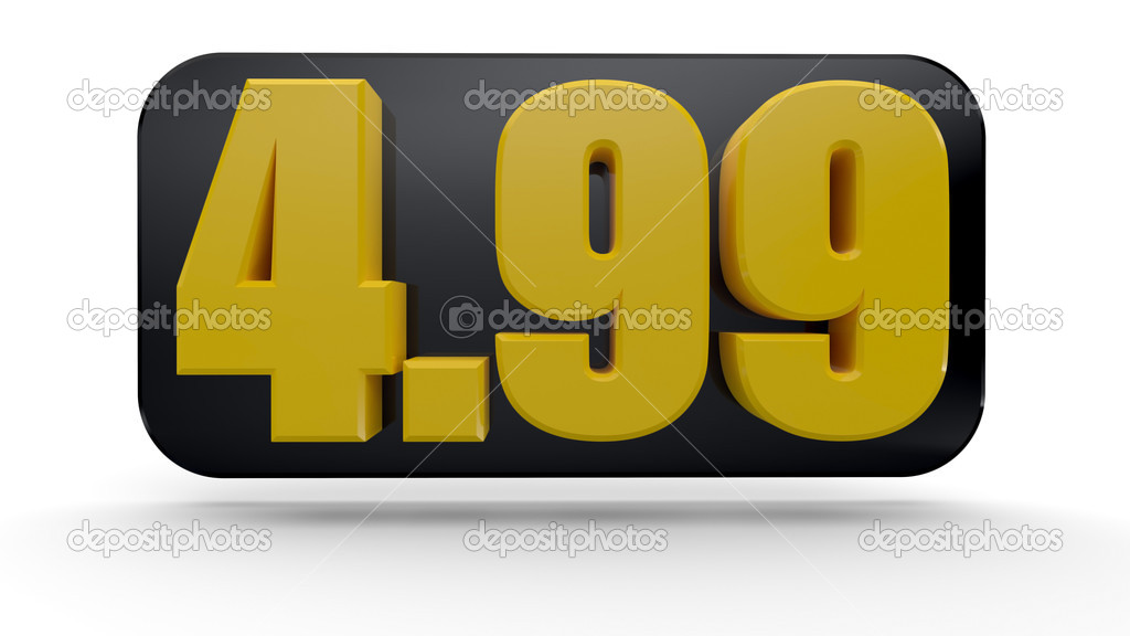 3D Price Tag Set. The number 4.99 a price tag ⬇ Stock Photo, Image by ...