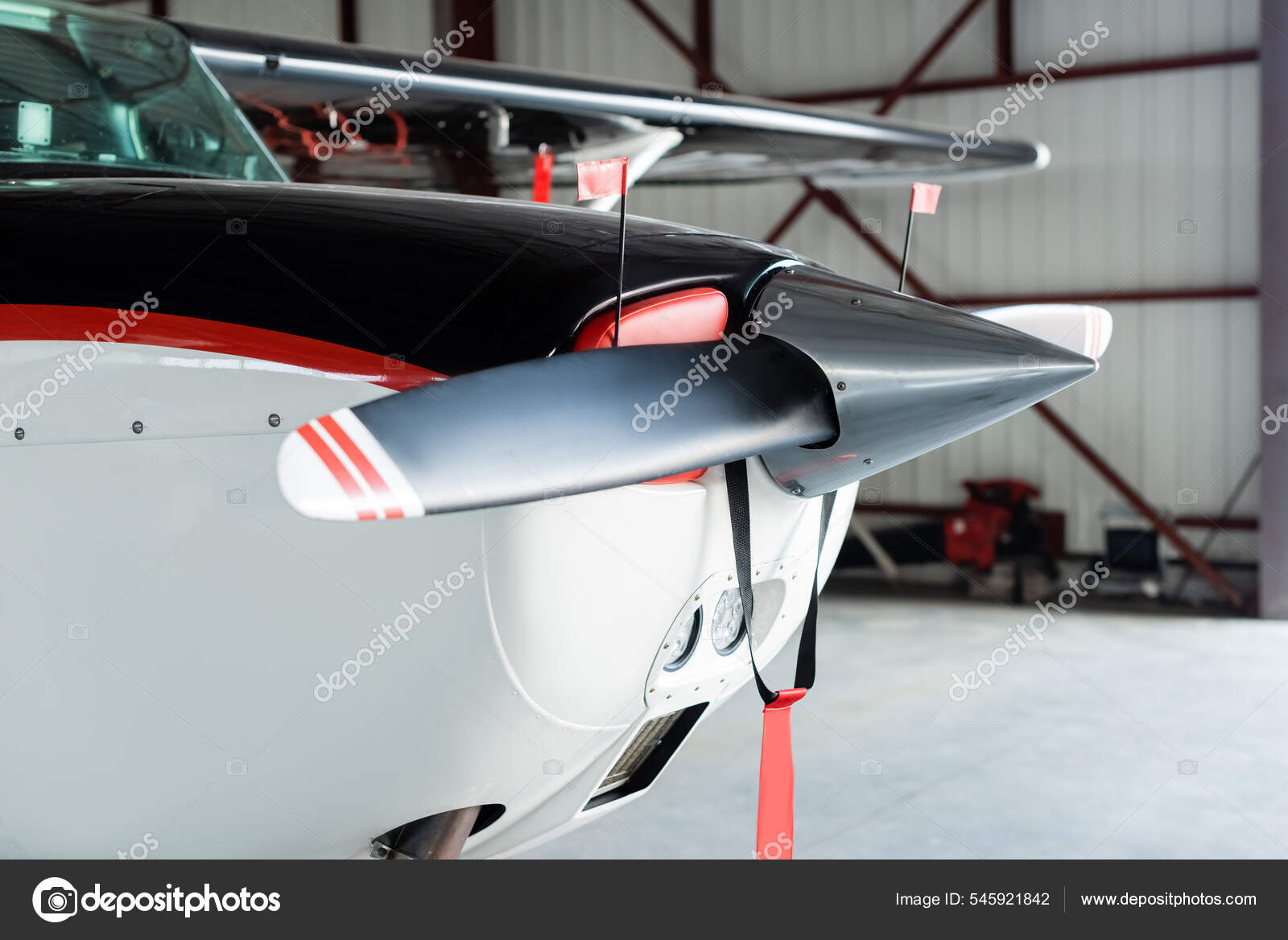 Close View Modern Helicopter Propeller Parking — Stock Photo ...