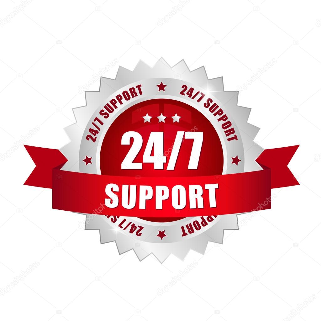 24-7 support button Stock Vector Image by ©newartgraphics #20999977