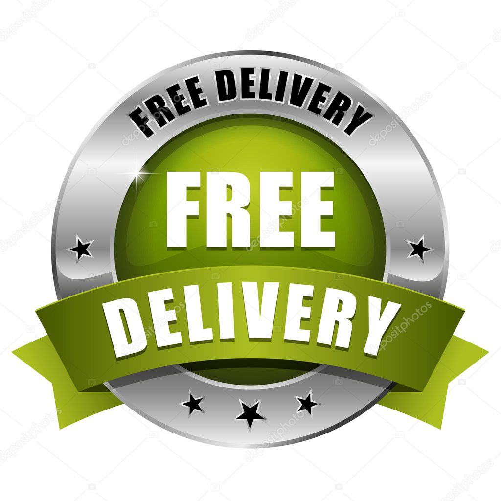Free delivery green button Stock Vector Image by ©newartgraphics #30860487