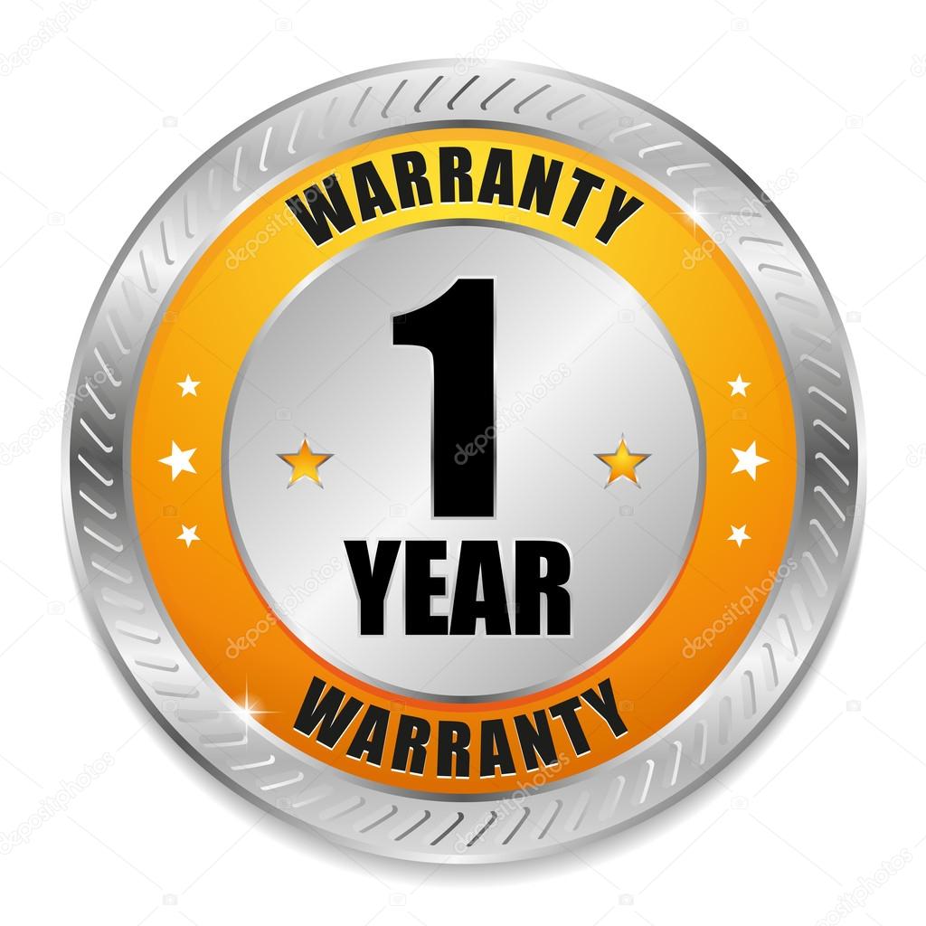 Yellow One Year Warranty Seal Stock Vector