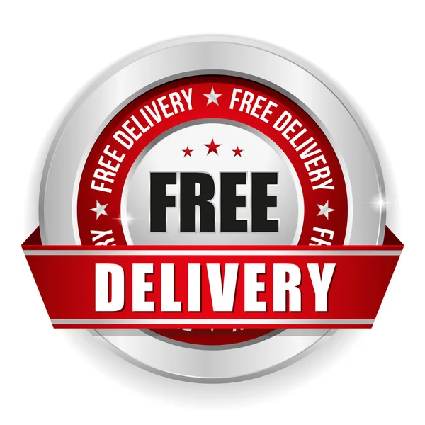 Free delivery red button Stock Vector Image by ©newartgraphics #30860479