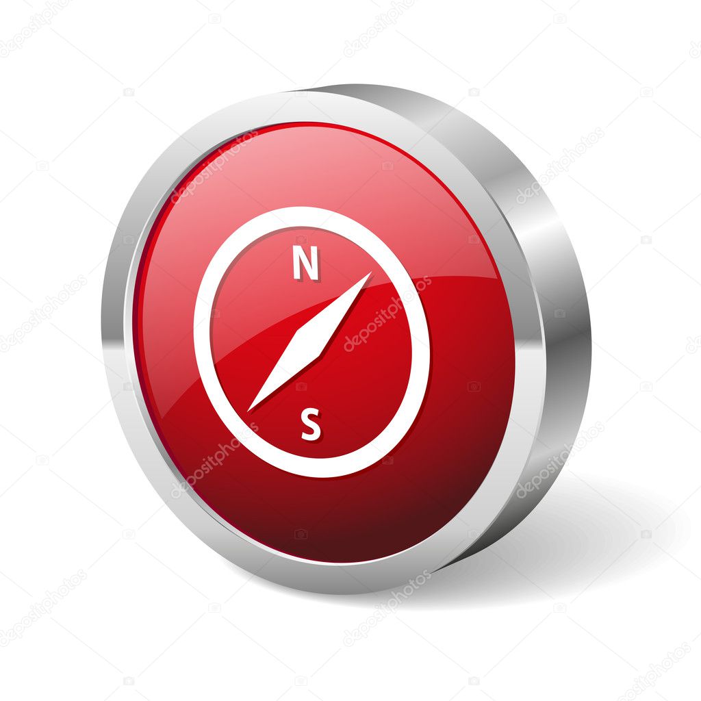 Red round compass button Stock Vector by ©newartgraphics 48734091