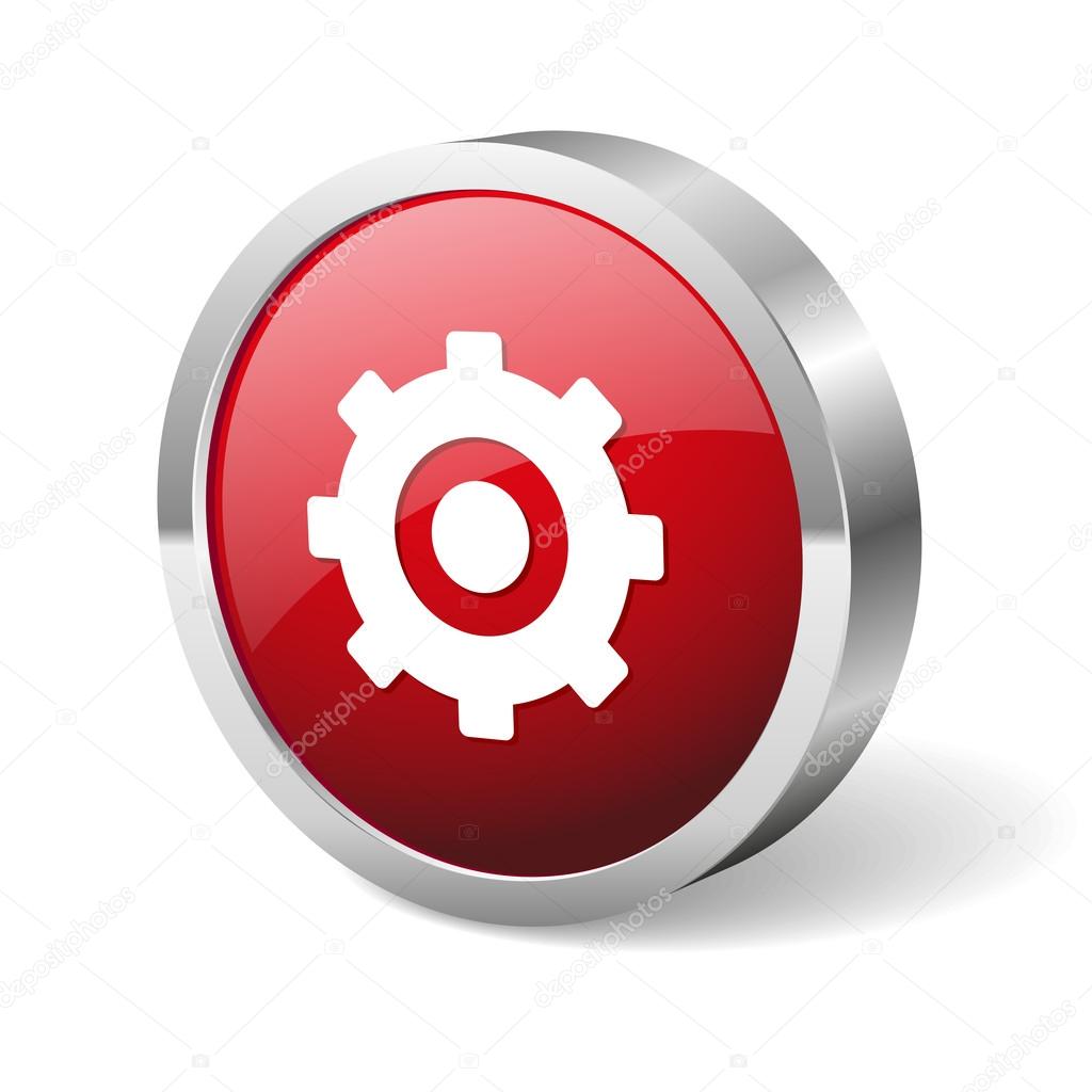 Red round gear button Stock Vector by ©newartgraphics 48734415
