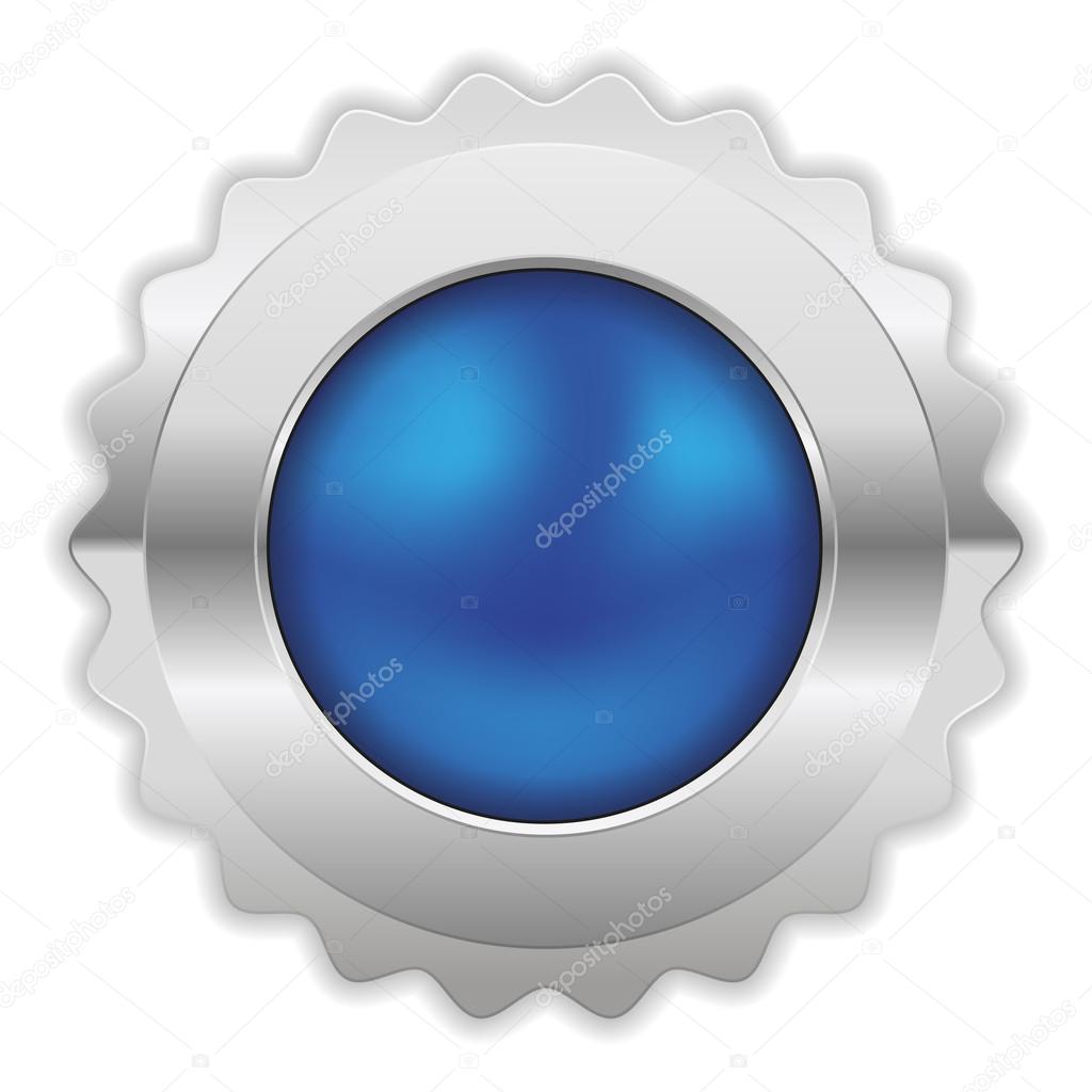Blue round badge with chrome border Stock Vector by ©newartgraphics ...
