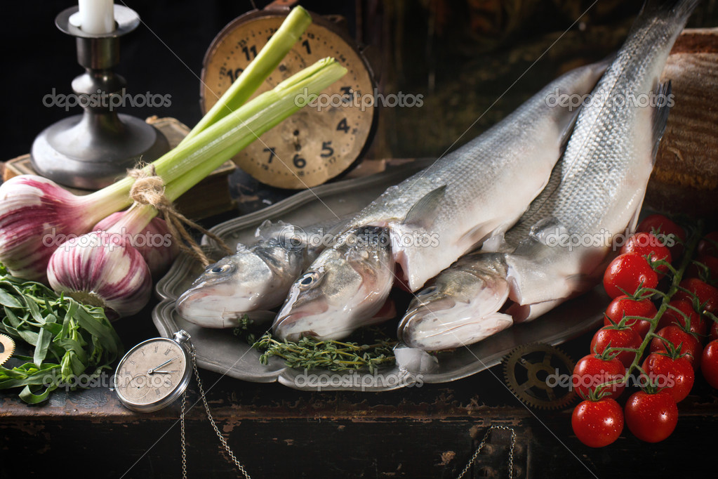 Still life with raw fish — Stock Photo © NatashaBreen #50068981
