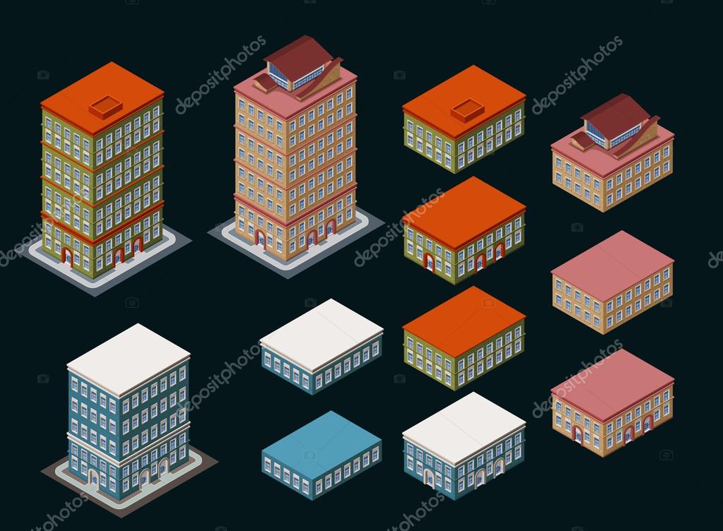 Isometric building Stock Vector Image by ©rijal #35886099