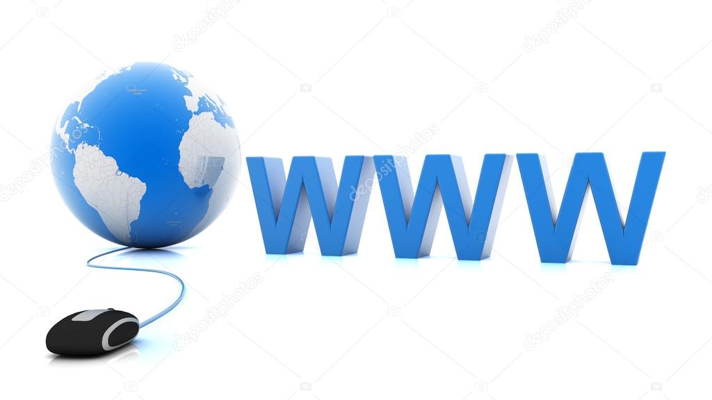 Internet World Wide Web Concept, Earth globe with computer mouse on ... Internet World Wide Web Concept, Earth globe with computer mouse on ...