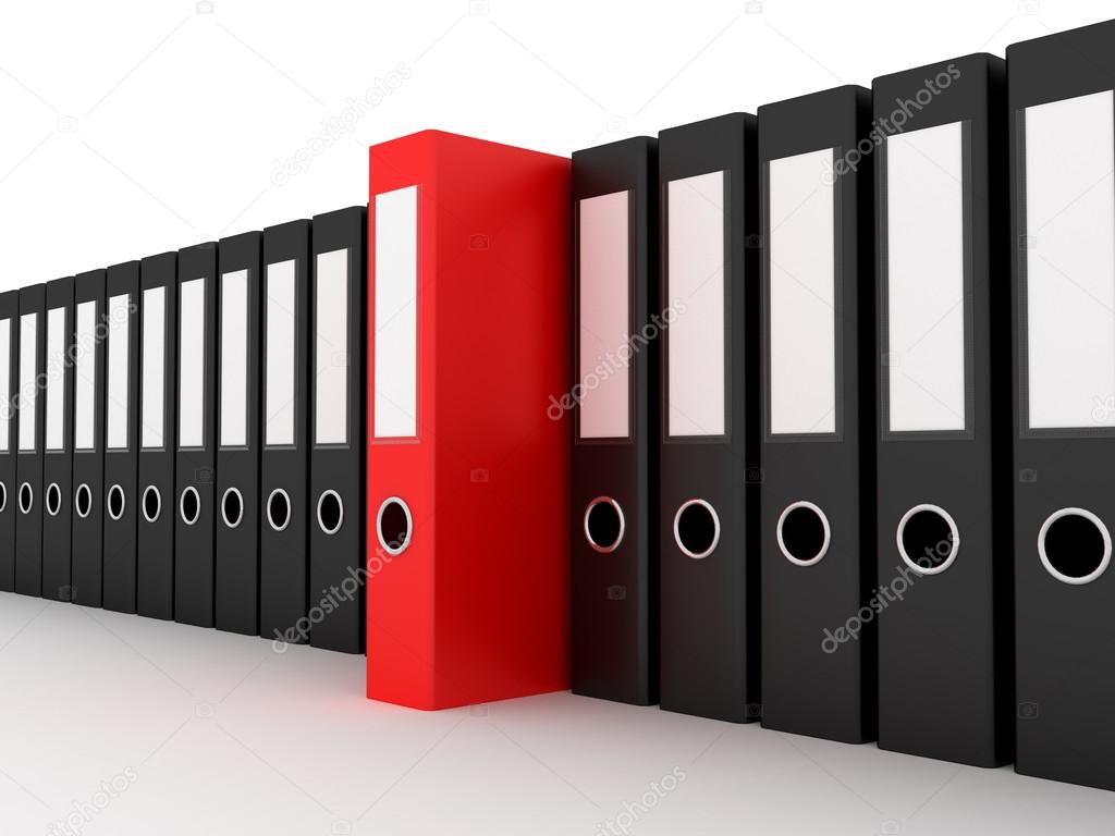 Archive. Many folders on white isolated background. 3d — Stock Photo ...