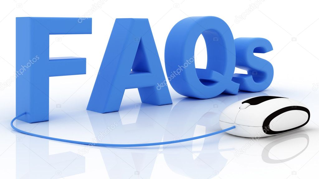 FAQ 3D text with computer mouse. Isolated on white — Stock Photo ...
