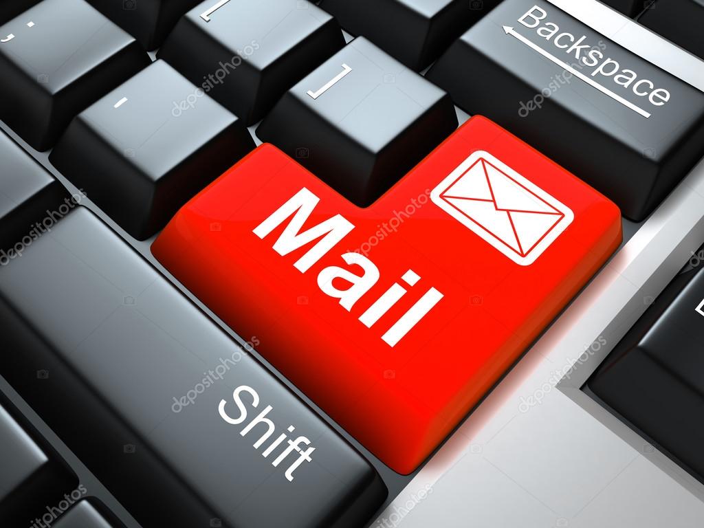 Keyboard with "mail" button 3d — Stock Photo © designsoliman #21221201