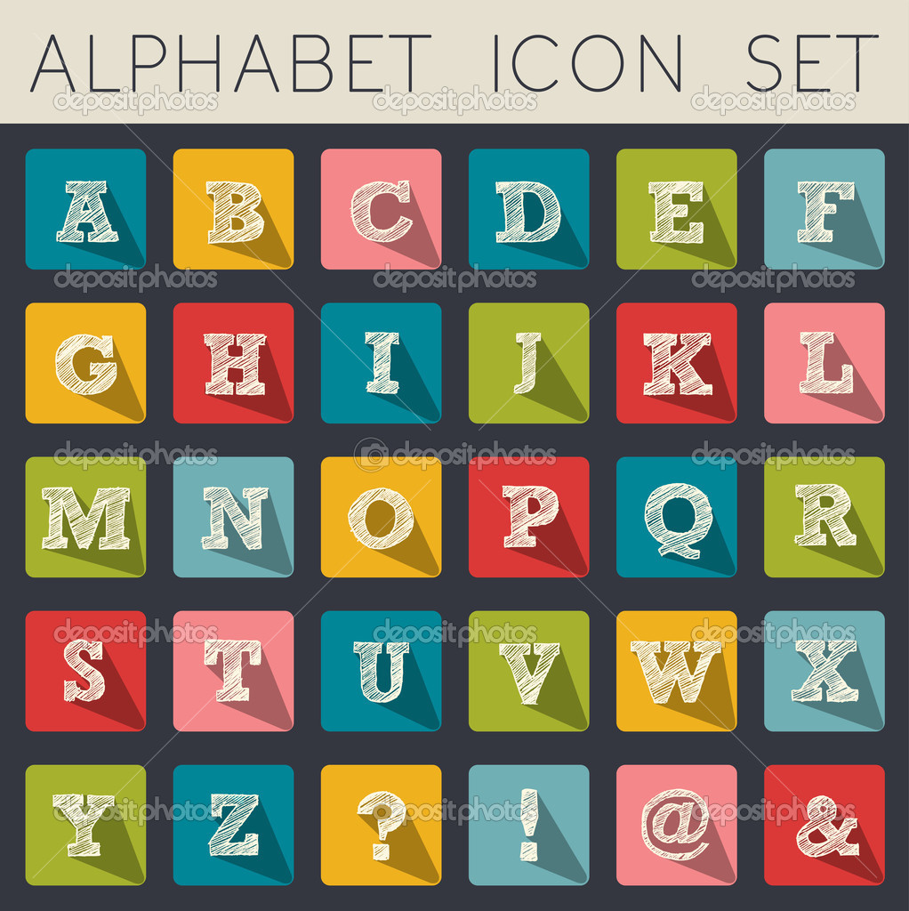 Alphabet icon set ⬇ Vector Image by © brainpencil1 | Vector Stock 48957129