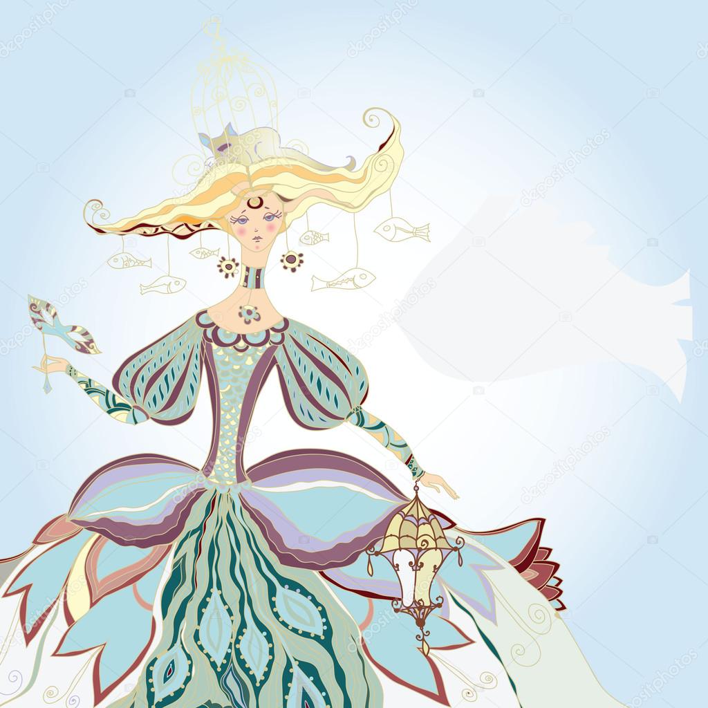 Masquerade Girl - Vector Stock Vector Image by ©abbilder #21108515