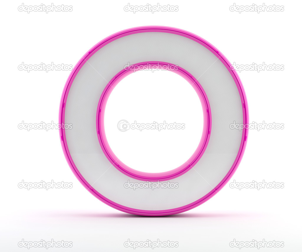 3D carta con contorno de color rosa brillante - letra o — Fotos de ...