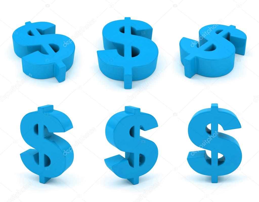 Set of 3D dollar sign — Stock Photo © maziarAgha #33418807