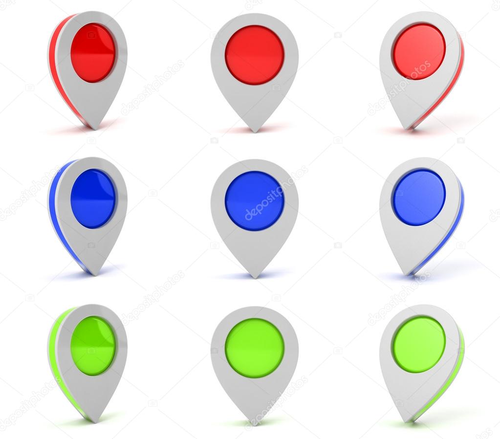 Set of 3D map pointers — Stock Photo © maziarAgha #33962245