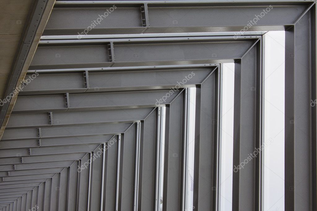 Marco estructural del acero en la nueva unidad industrial — Foto de ...