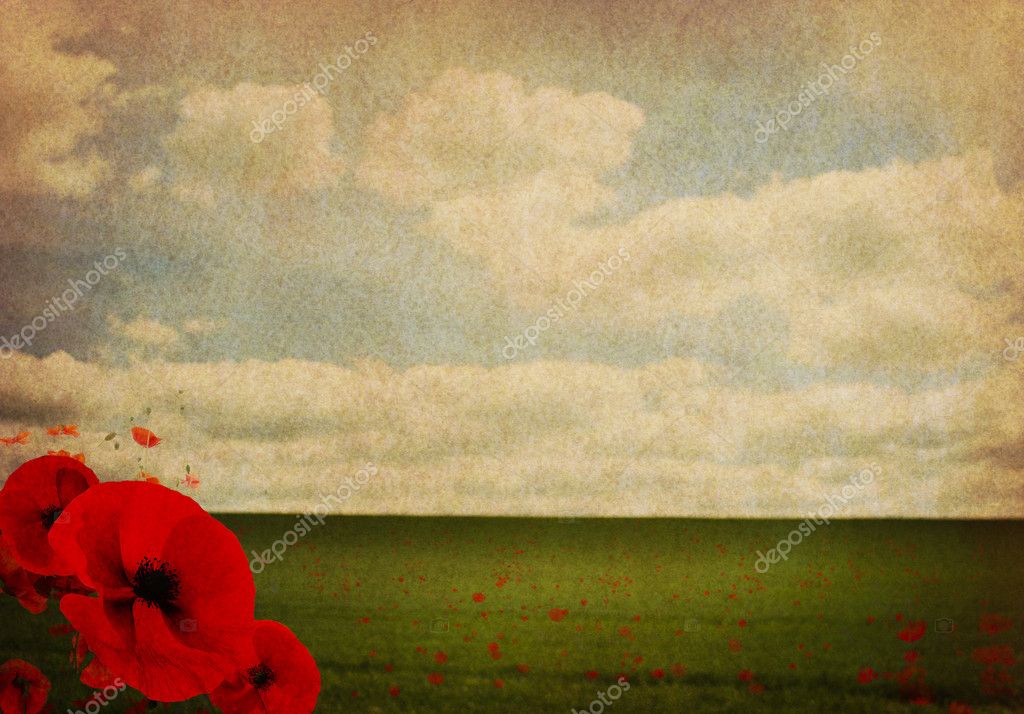 WW1 First World War Abstract Background with Poppies Stock Photo by ...