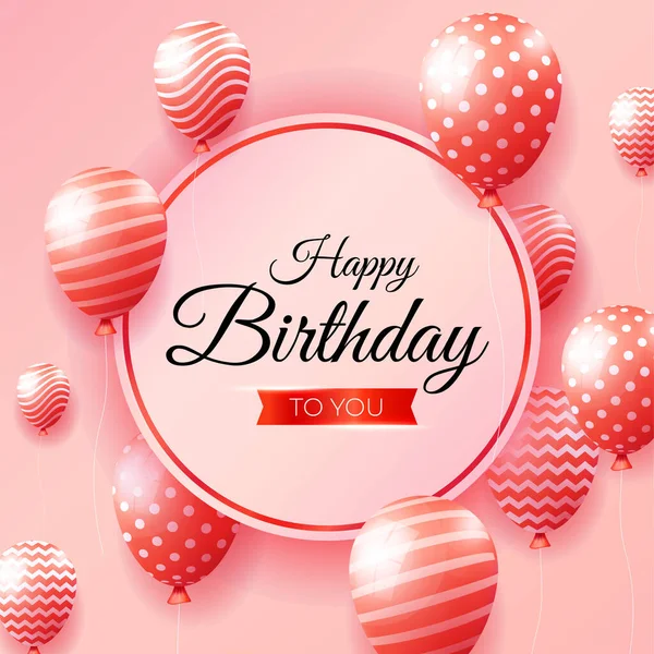 Selamat Ulang Tahun Desain Latar Belakang Dengan Balon Realistis Vektor Stok oleh ©Distrologo ...